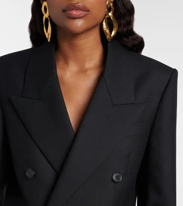Saint Laurent Double-breasted Wool Blazer - Black