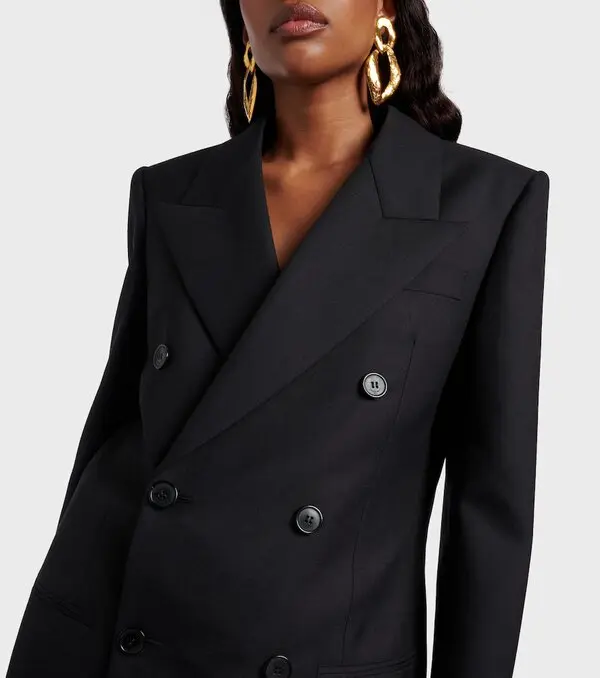 Saint Laurent Double-breasted Wool Blazer - Black