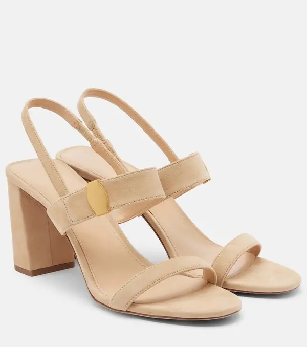 Veronica Beard Suede Slingback Sandals - Beige