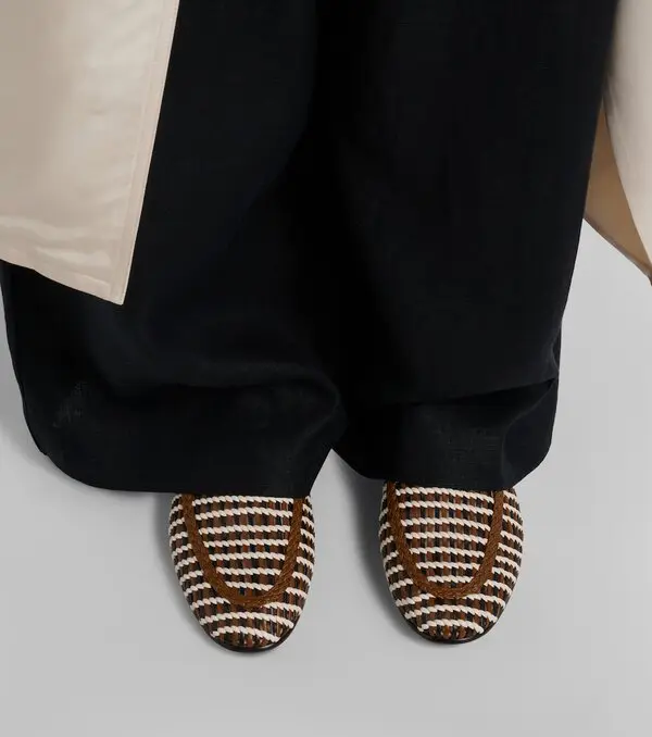 Veronica Beard Prilla Woven Leather Loafers - Brown