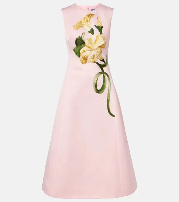LEO LIN Floral-appliqué Cocktail Dress - Pink
