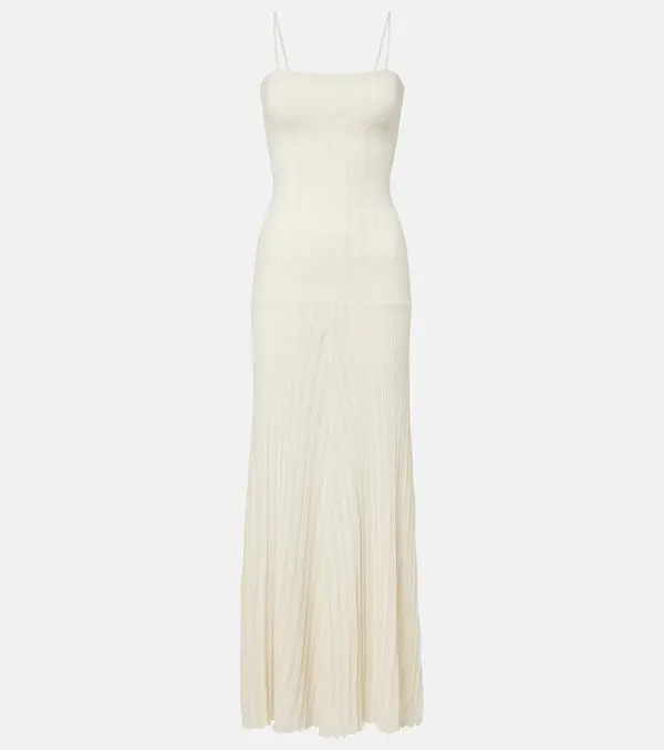 Faithfull The Brand Irene Pointelle Cotton-blend Maxi Dress - White