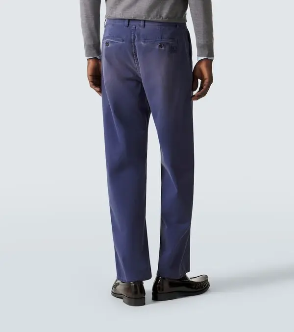 Miu Miu Cotton Gabardine Wide-leg Trousers - Blue