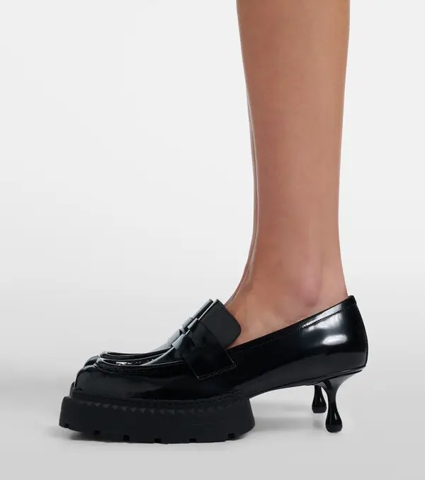 Noir Kei Ninomiya X Jimmy Choo Leather Loafer Pumps
