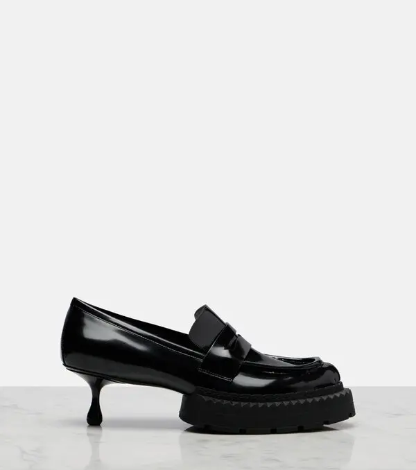 Noir Kei Ninomiya X Jimmy Choo Leather Loafer Pumps