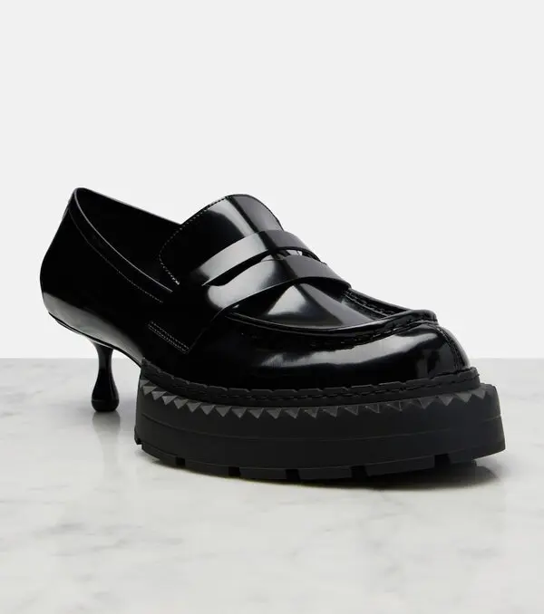 Noir Kei Ninomiya X Jimmy Choo Leather Loafer Pumps