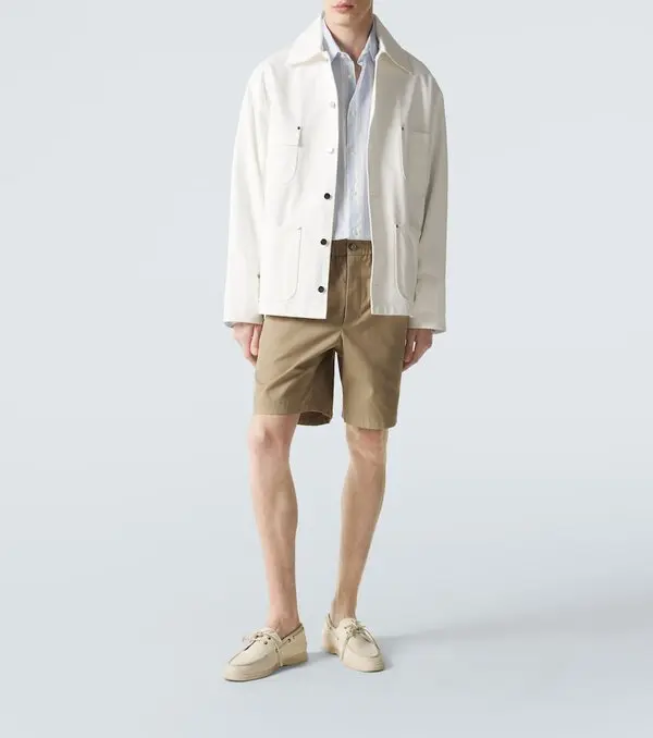AMI Paris Cotton Gabardine Bermuda Shorts - Beige
