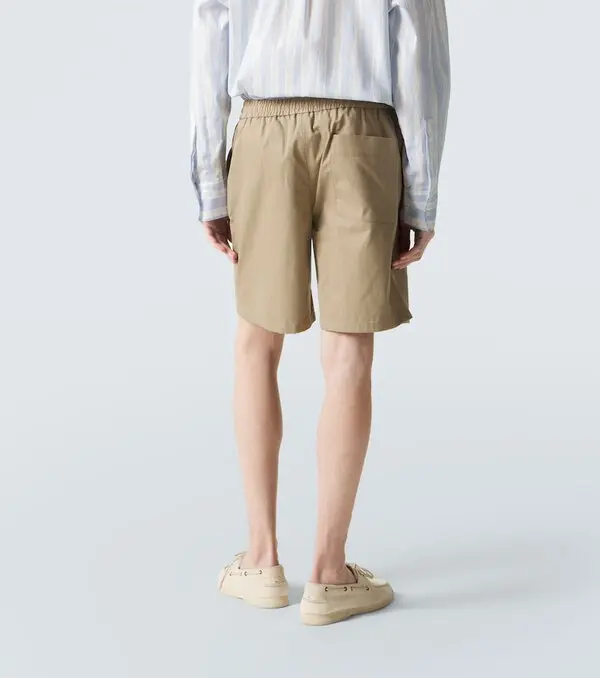 AMI Paris Cotton Gabardine Bermuda Shorts - Beige