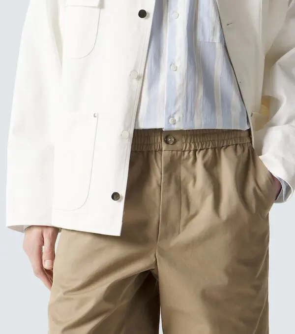 AMI Paris Cotton Gabardine Bermuda Shorts - Beige