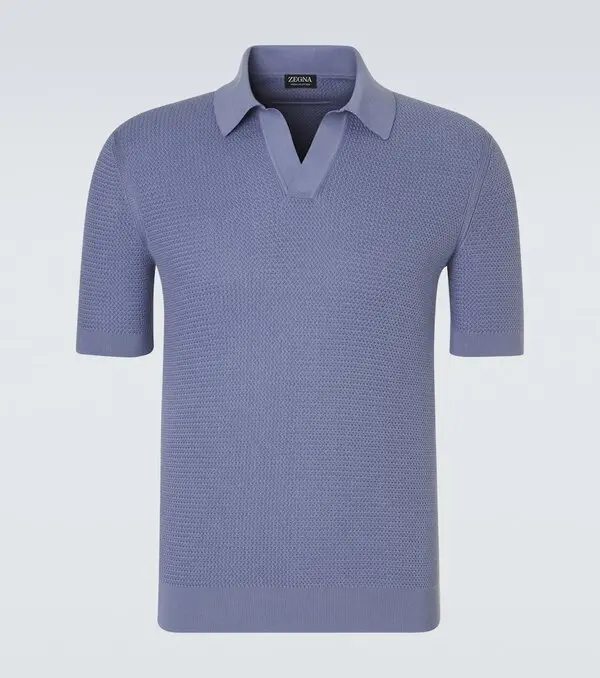 Zegna Knitted Cotton Polo Shirt