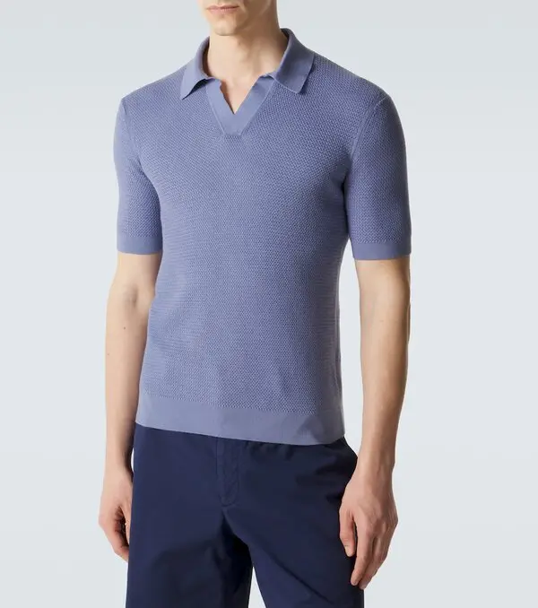 Zegna Knitted Cotton Polo Shirt