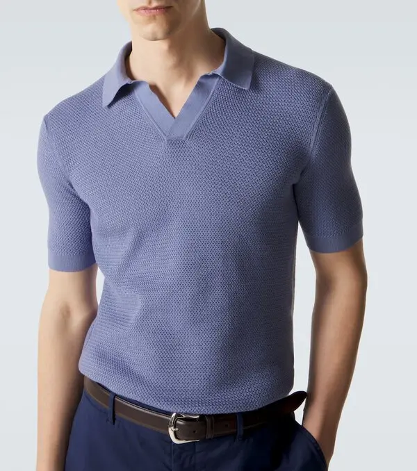 Zegna Knitted Cotton Polo Shirt