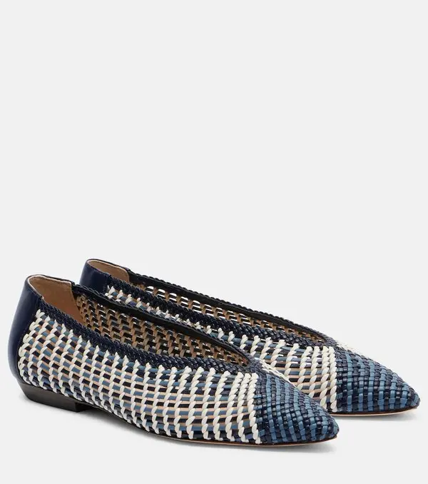 Veronica Beard Bancroft Woven Leather Ballet Flats