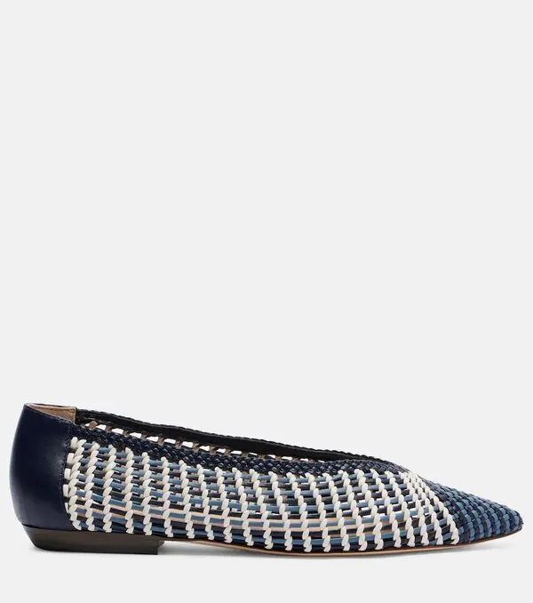 Veronica Beard Bancroft Woven Leather Ballet Flats