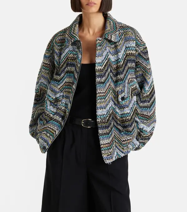 Missoni Zigzag Oversized Jacquard Wool-blend Jacket