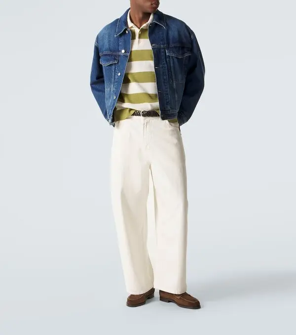 AMI Paris De Cour Striped Cotton Polo Shirt