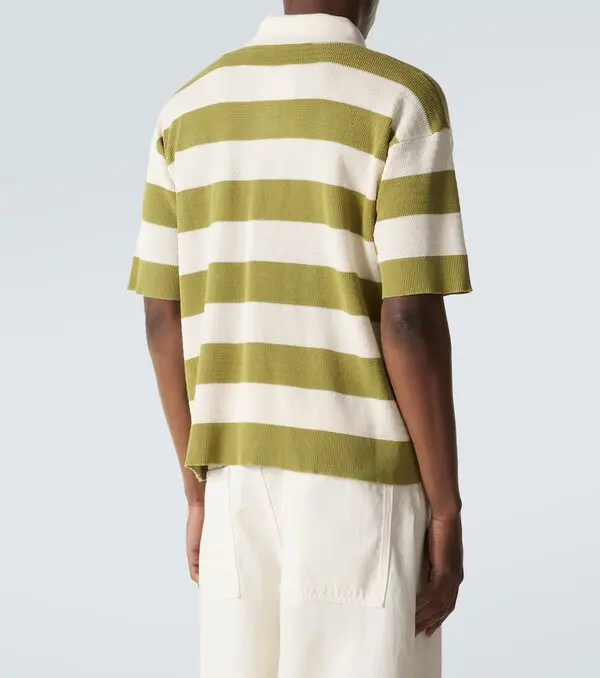 AMI Paris De Cour Striped Cotton Polo Shirt