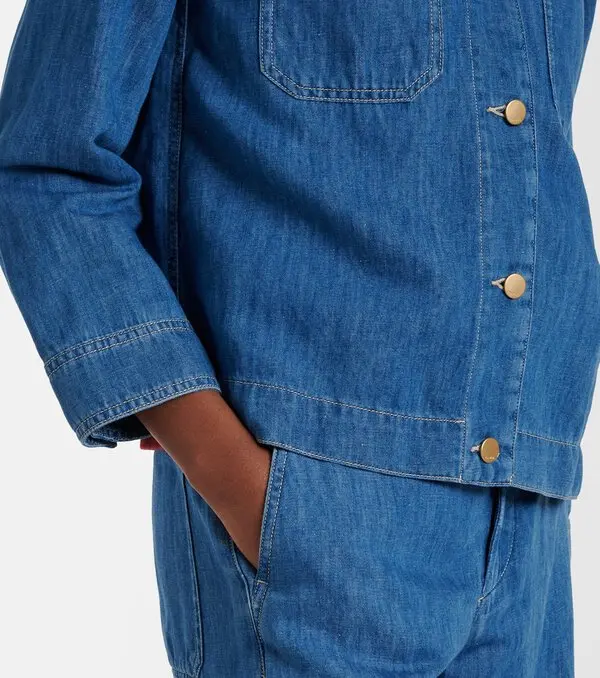 Max Mara Galante Cotton And Linen Denim Jacket - Blue
