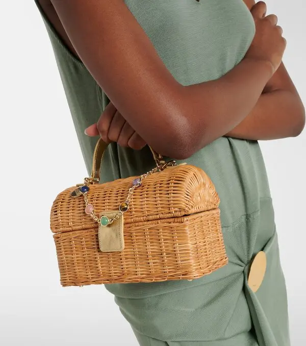Judith Leiber Isla Embellished Wicker Bag