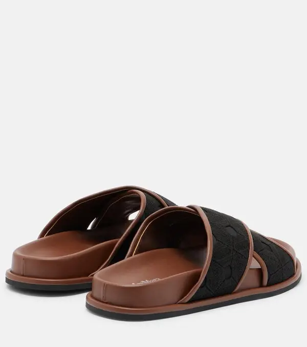 Max Mara Peonie Embroidered Slides