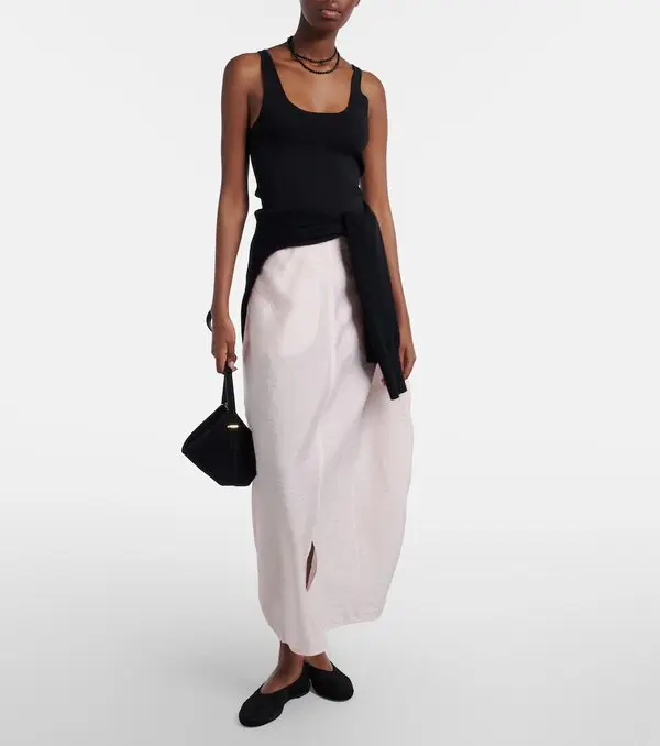 TOTEME Silk-blend Maxi Skirt - Pink