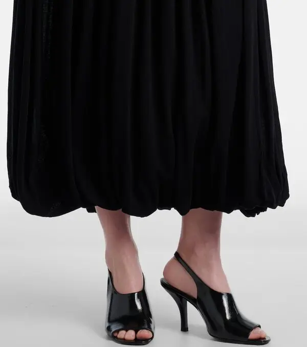 TOTEME Gathered Jersey Midi Skirt - Black