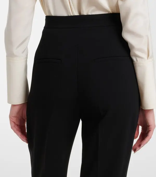 Max Mara Ecrine Cady Flared Pants - Black