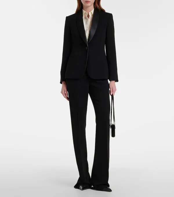 Max Mara Ecrine Cady Flared Pants - Black
