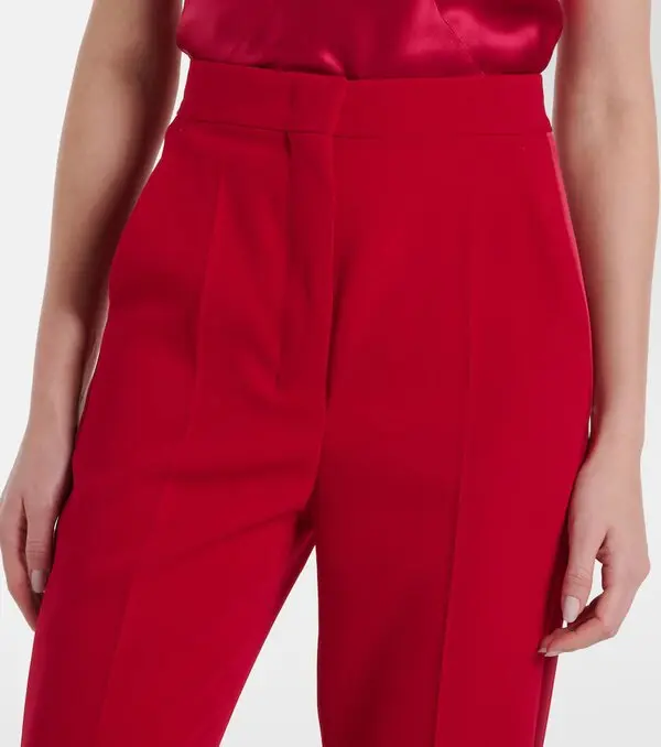 Max Mara Ecrine Cady Flare Pants - Red