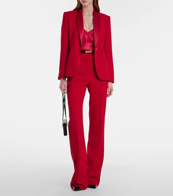 Max Mara Ecrine Cady Flare Pants - Red