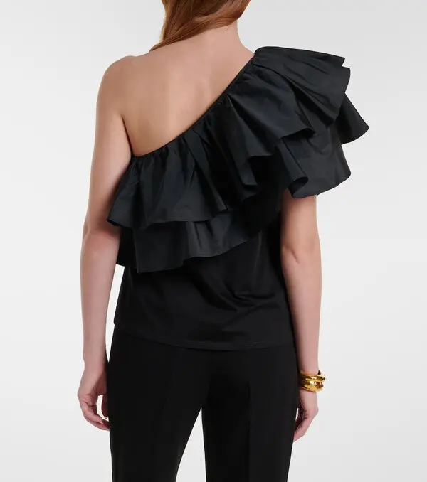 Max Mara Orca Ruffled One-shoulder Top