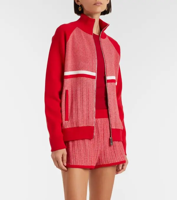 Versace Cotton-blend Jacquard Jacket - Red