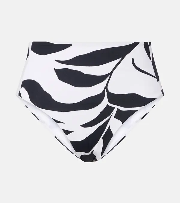 Max Mara Stilla Floral High-rise Bikini Bottom - Black