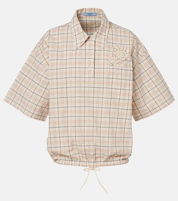 Prada Checked Cotton Poplin Top - Multicoloured