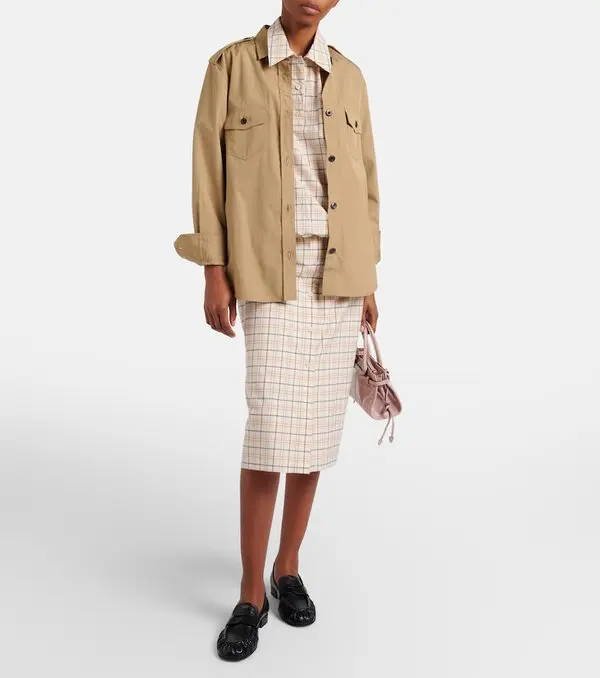 Prada Checked Cotton Poplin Top - Multicoloured