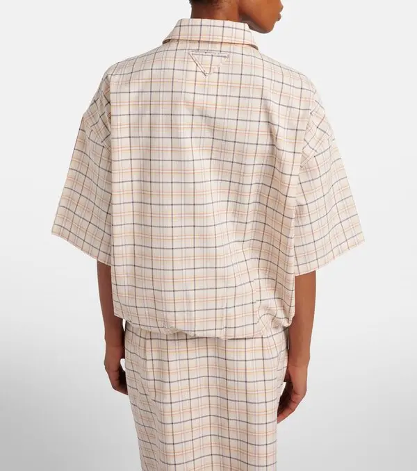 Prada Checked Cotton Poplin Top - Multicoloured