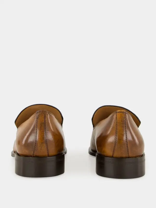 Miu Miu Leather Loafers - Brown