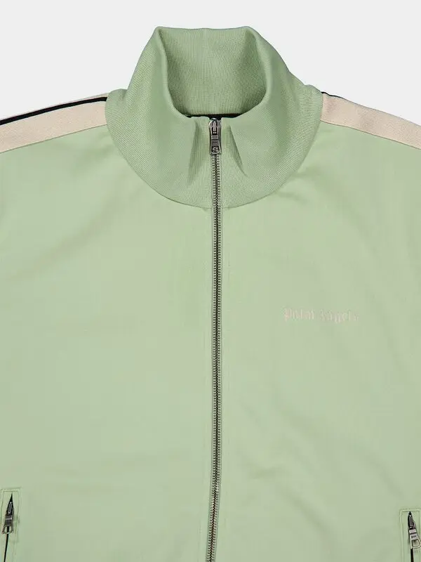 Palm Angels Zipped Track Jacket With Logo Embroidery - Green