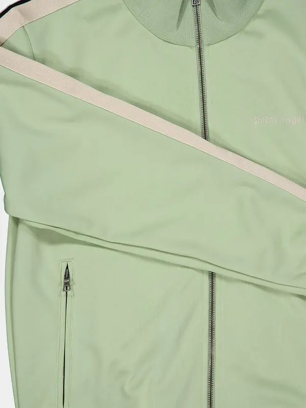 Palm Angels Zipped Track Jacket With Logo Embroidery - Green