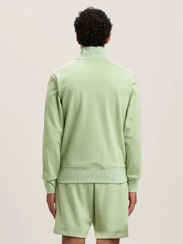 Palm Angels Sage Zipped Track Jacket With Logo Embroidery - Green
