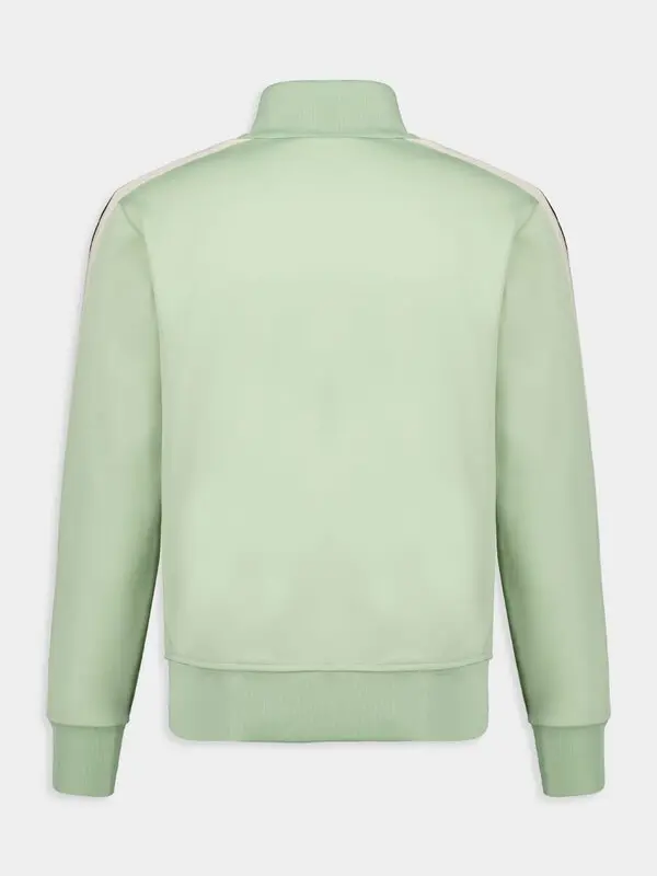 Palm Angels Sage Zipped Track Jacket With Logo Embroidery - Green
