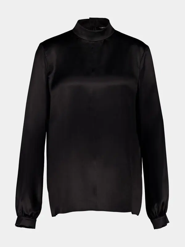 TOM FORD Mock Neck Blouse - Black