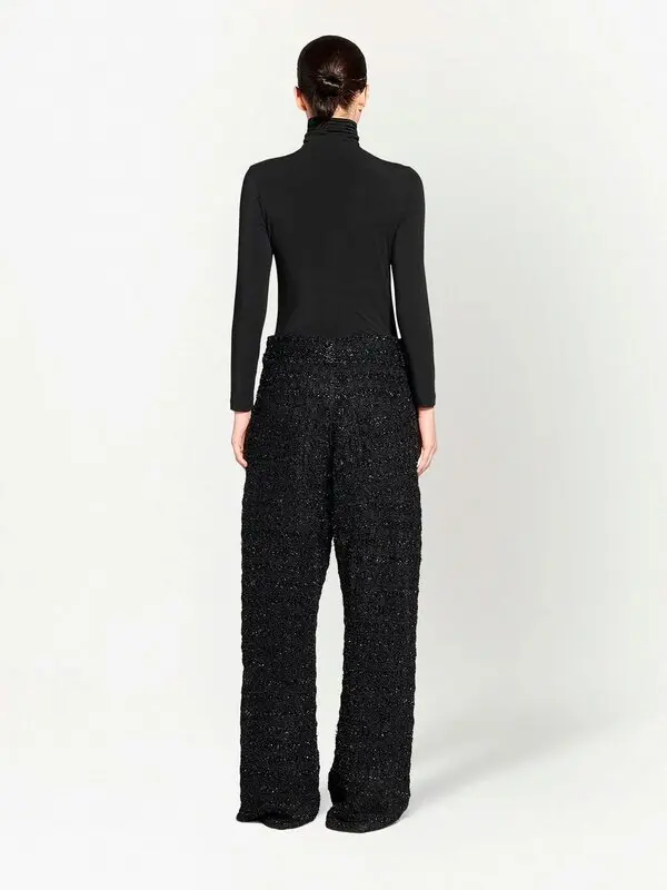 Balenciaga Large Baggy Wool Tweed Knit Trousers