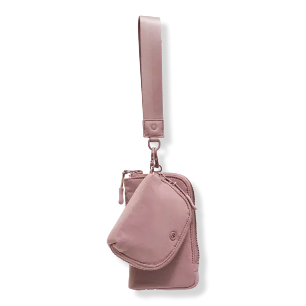 Joan & David The Hold-all Sport Nylon 3 Piece Set Phone Case Wallet, Zip Coin Pouch & Key Chain Lanyard - Blush