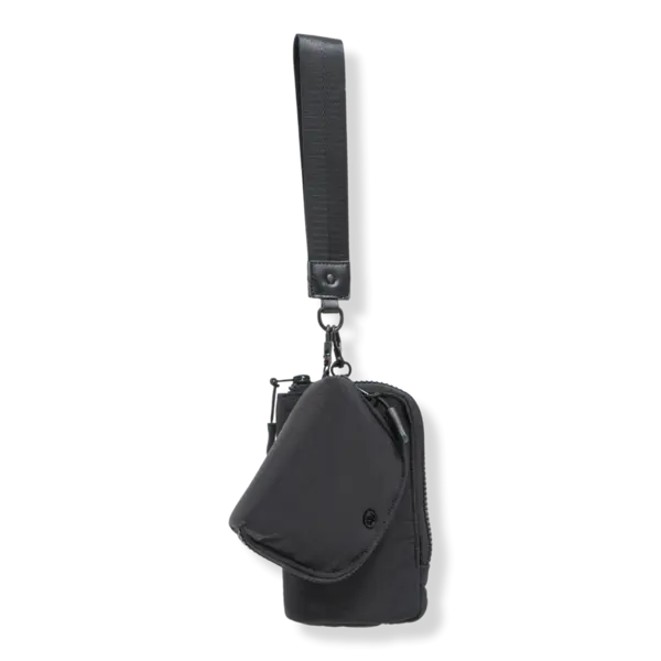 Joan & David The Hold-all Sport Nylon 3 Piece Set Phone Case Wallet, Zip Coin Pouch & Key Chain Lanyard - Black