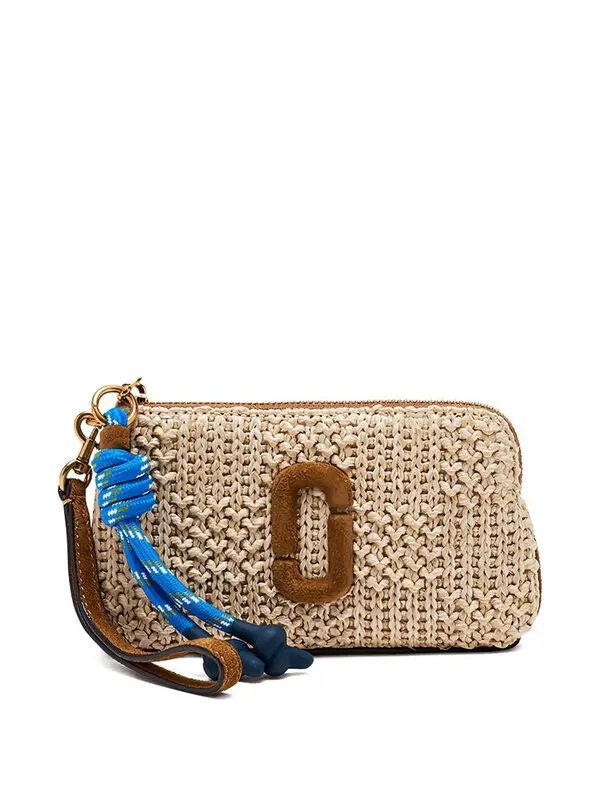 Marc Jacobs Wristlet Raffia Pouch - Beige
