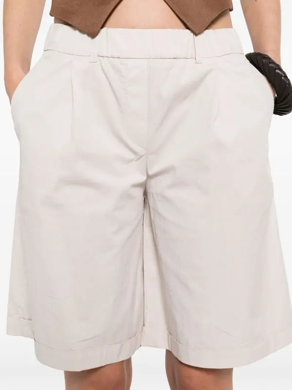 VIA MASINI 80 Cotton Bermuda Shorts - Beige