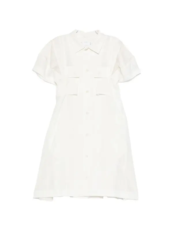 Sacai Wool Suiting Dress - White