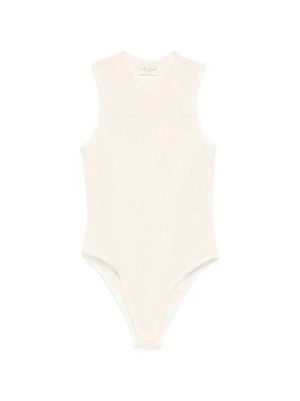 FORTE_FORTE Tulle Bodysuit - White