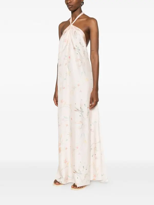 FORTE_FORTE Printed Silk Maxi Dress - Pink